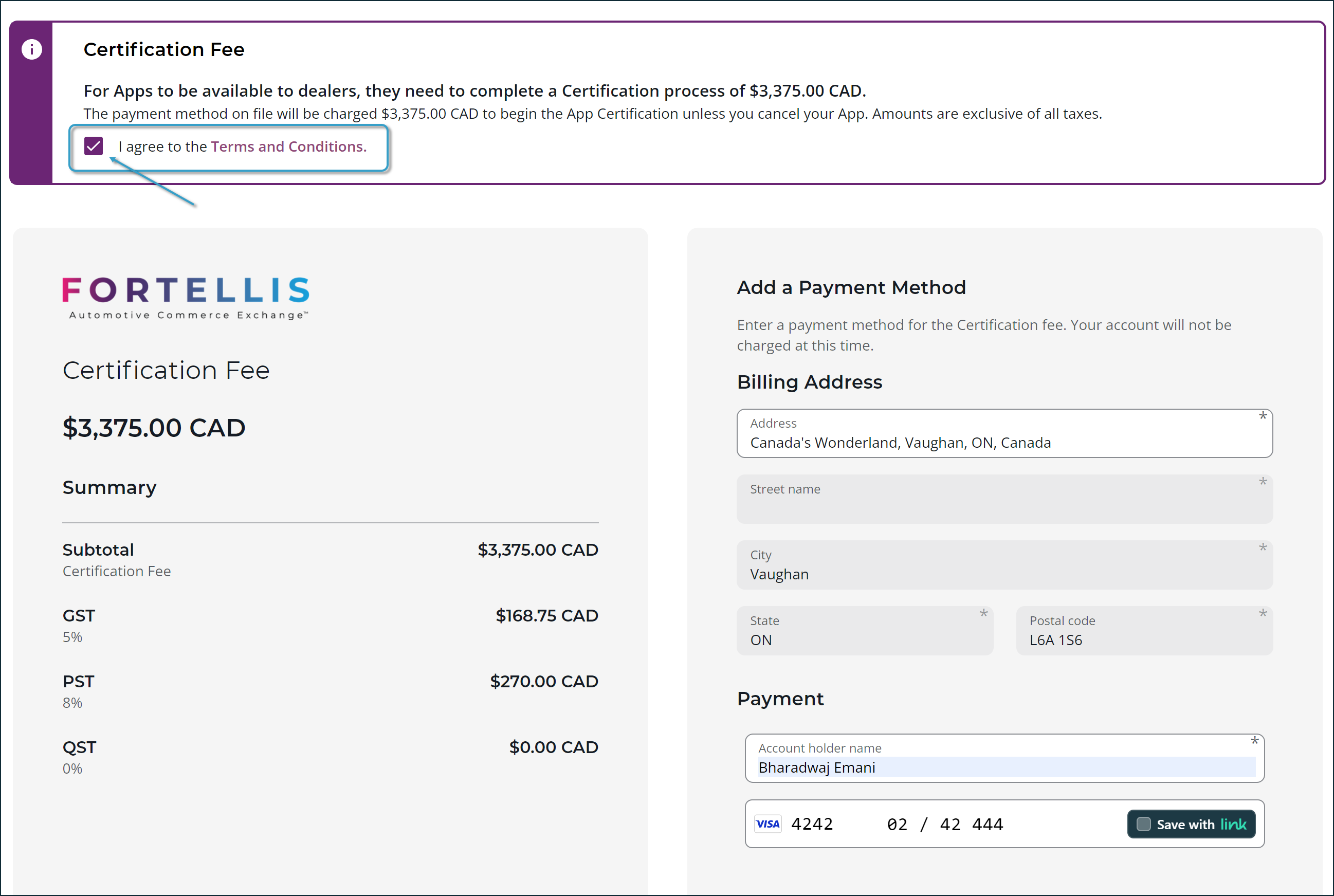 Note: You need to select the I agree to the Terms and Conditions checkbox on the top of the ...